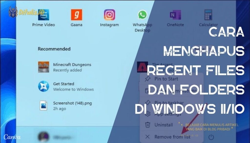 Cara Menghapus Recent Files Dan Folders Di Windows 11/10 Di 2025 ...